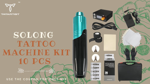 solong tattoo guns kit with tatartist tattoo client chair